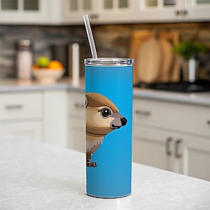 Hyrax Dassie Africa Animal Skinny Tumbler 20oz with Straw Insulated Water Bottle Gift