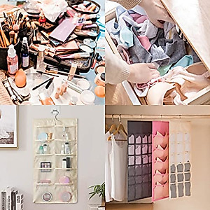 Large Bra holder Organizer Hanging Bra Storage Bra Hanger Especially suitable for sports bra, training bra, socks, baby clothes, shoe,bedroom storage,school dormitory storage(Gray, 1PCS 6+18 Grids)