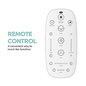 DELUXE LIVING Smart Bidet Toilet Seat with Wireless Remote and Side Panel, Multiple Cleaning Modes, Adjustable Heated Seat, Warm Water and Air Dryer, LED Night light, Fits Elongated Toilets