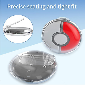 Teyomi 2 in 1 Carrying Case for Pokémon GO Plus + 2023 with Carabiner, Clear Hard Case for Pokemon Go Plus Plus with Clip, Protective Shockproof Hardshell Portable Organizer with Hand Strap(Black)