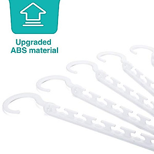 HOUSE DAY Sturdy Plastic Space Saving Hangers Cascading Hanger Organizer Pack of 12 Closet Space Saver Multifunctional Hangers for Heavy Clothes (White)
