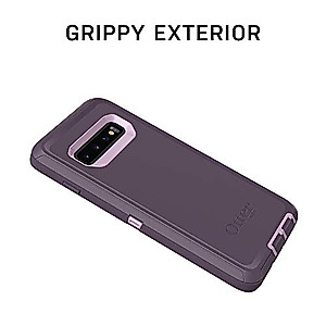 OtterBox Galaxy S10+ Defender Series Case - BLACK, rugged & durable, with port protection, includes holster clip kickstand