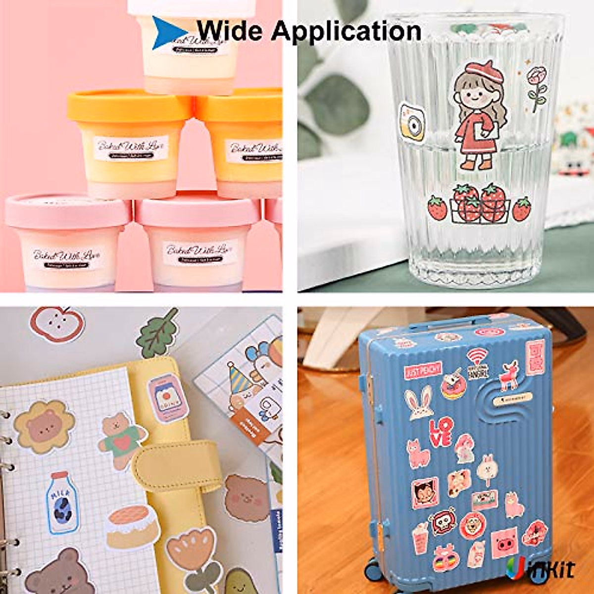 Uinkit Glossy Sticker Paper for Inkjet Printer Printable Vinyl White Cricut Waterproof Permanent Adhesive Waterproof Car Bumper Sticker 8.5x11 inches Letter Size 20 Sheets label