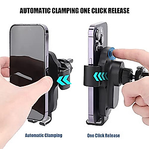 Wireless Car Charger, Amlink 15W Max Qi Fast Charging, Auto-Clamping Alignment Car Phone Holder Mount, Air Vent Windshield Dashboard for iPhone 14 13 12 11 Pro Max, Samsung Galaxy S22 S21 S20+, etc