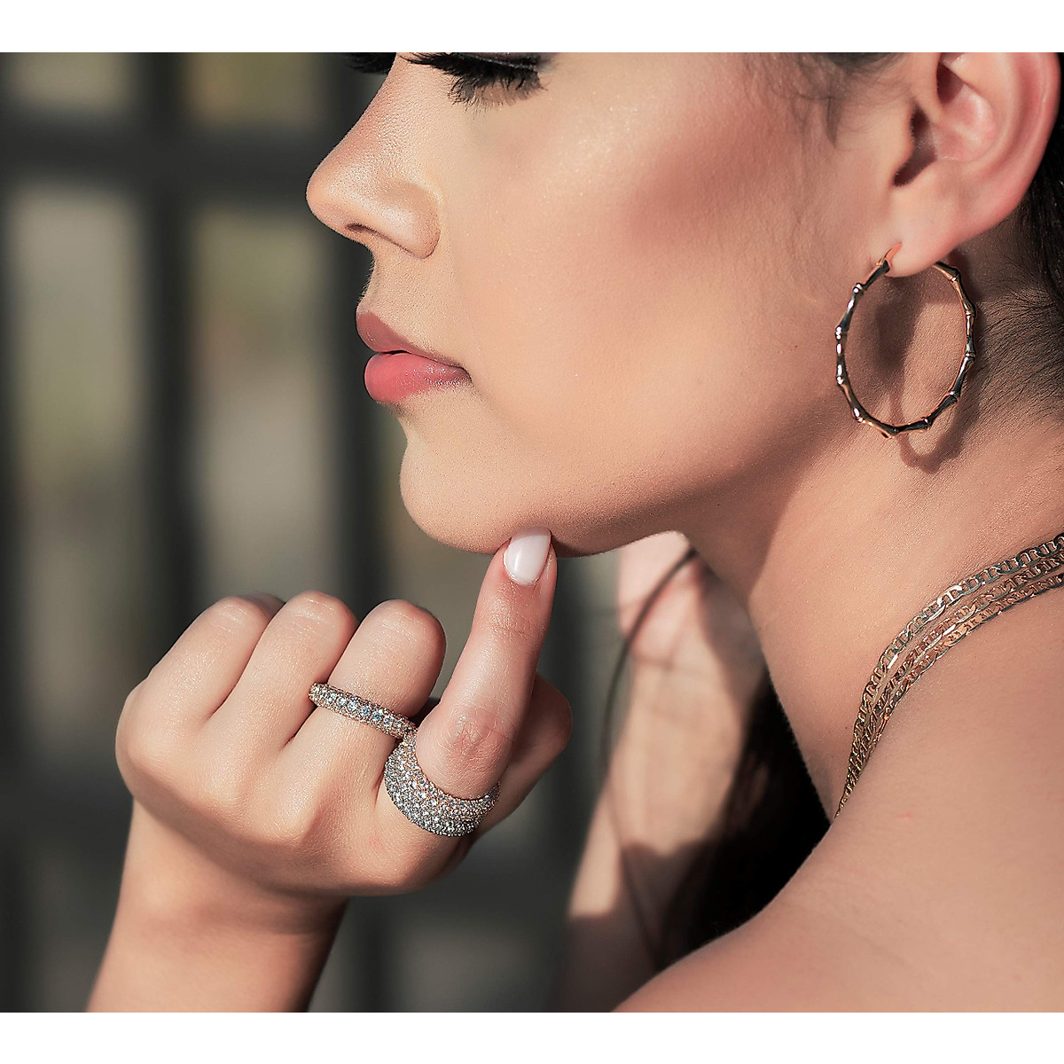 Barzel 3 Row Eternity Ring Wedding Band 18k White Gold Plated Cubic Zirconia Eternity Band Ring Jewelry (Silver, 8)