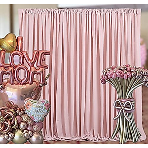 MoKoHouse 10ft x 8ft Pink Backdrop for Parties Pink Backdrop Drape for Birthday Valentines 2 Panels 5ft x 8ft