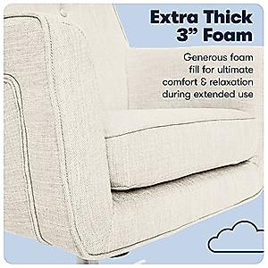 Serta Ashland Modern Office Chair, Stylish Mid-Back DeskChair, SertaQuality Foam, MemoryFoam Cushion, Comfy Armchair with Wheels, VanityChair, Metal Base, Chrome Finish, Ivory