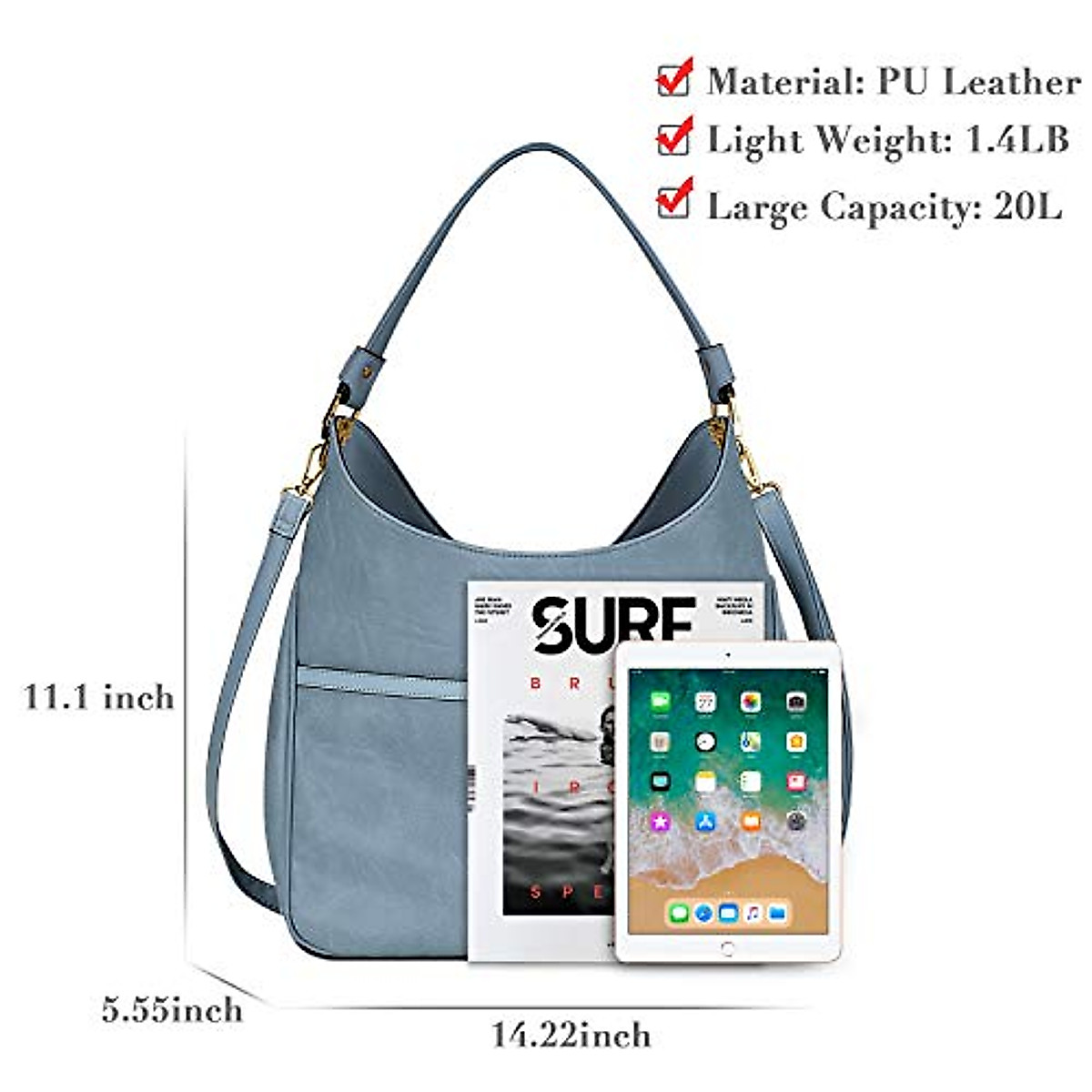 NUBILY Handbags For Women Leather Purses and Handbags Large Crossbody Bags with Adjustable Shoulder Strap