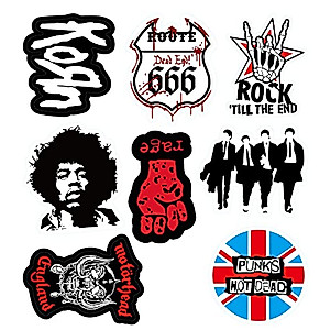 Csimyun Rock Sricker Book 102Pcs Cool Stickers Waterproof & Sun-Protection Rock Punk Band Graffiti Hand Account Stickers Trolley Case Removable Car Stickers