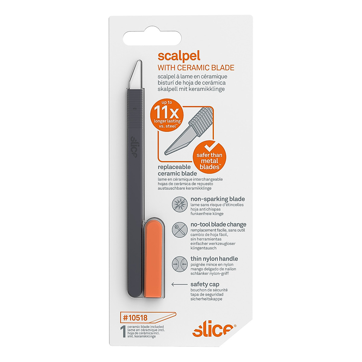 Slice Scalpel, 1 Pack, Black with Orange