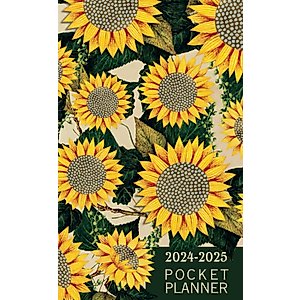 2024-2025 Pocket Planner: Small 2-Year Monthly Agenda for Purse or Bag - Sunflower Cover