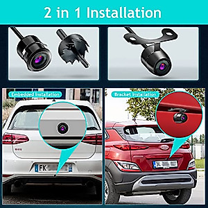 Backup Camera, KHAWY HD Night Vision Reverse View Camera AHD/CVBS, Waterproof Rear View Wide Angle Rear View Backup Camera for Car, Truck, Vans, SUV