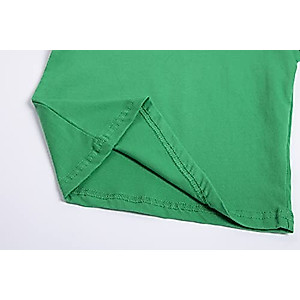 Mud Kingdom Toddler Boys T-Shirt Short Sleeve Summer Holiday Plain Green 4T Soft