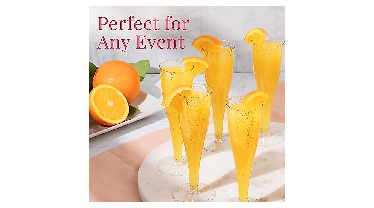 Prestee 100 Champagne Flutes Plastic | Disposable Champagne Flute ...