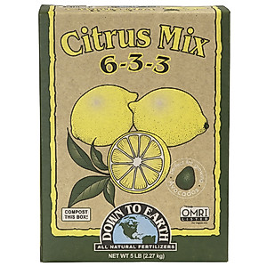 Down to Earth All Natural Fertilizers Organic Citrus Mix 6-3-3, 5 lb Box Fertilizer for Lemons, Limes, Oranges Citrus Trees
