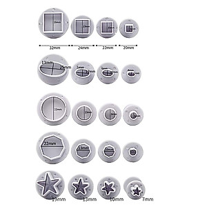 INSPEE 20 Pieces Fondant Plunger Cutters Square/Oval/Circular/Polygon/Star Cookie Cutters Sugarcraft Cake DIY Decorating Tools
