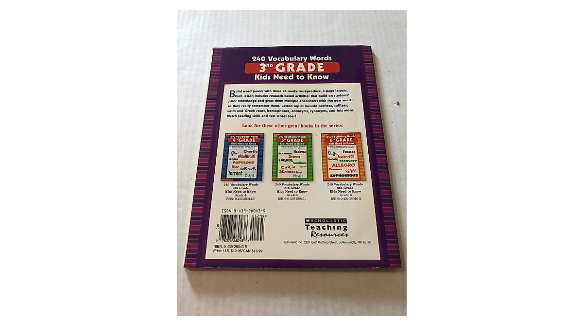240 Vocabulary Words for 3rd Grade | Fun, Ready-to-Reproduce Lessons