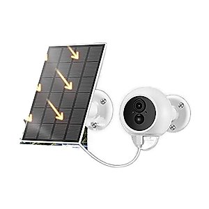 Security Camera Camera 3MP Wireless IP Camera Rechargeable Battery Panel Solar Outdoor Waterproof AI PIR Alerts Two Way Audio P2P Security Protection Surveillance Camera with Spotlight ( Size : With 3