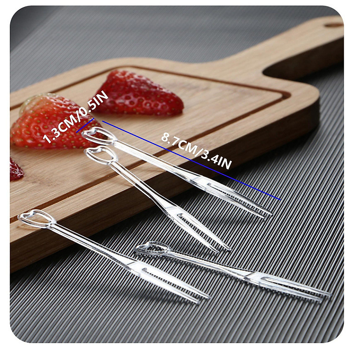 1000PCS Disposable Plastic Fruit Forks, Cake Forks, Mini Cocktail Tasting Forks, ThickenedForks for Fruits, Desserts, Cheese Cubes, Snacks (Black)