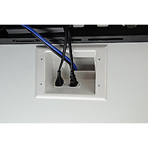 DATA COMM Electronics 45-0071-WH Recessed Low Voltage Mid-Size Plate with Duplex Receptacle