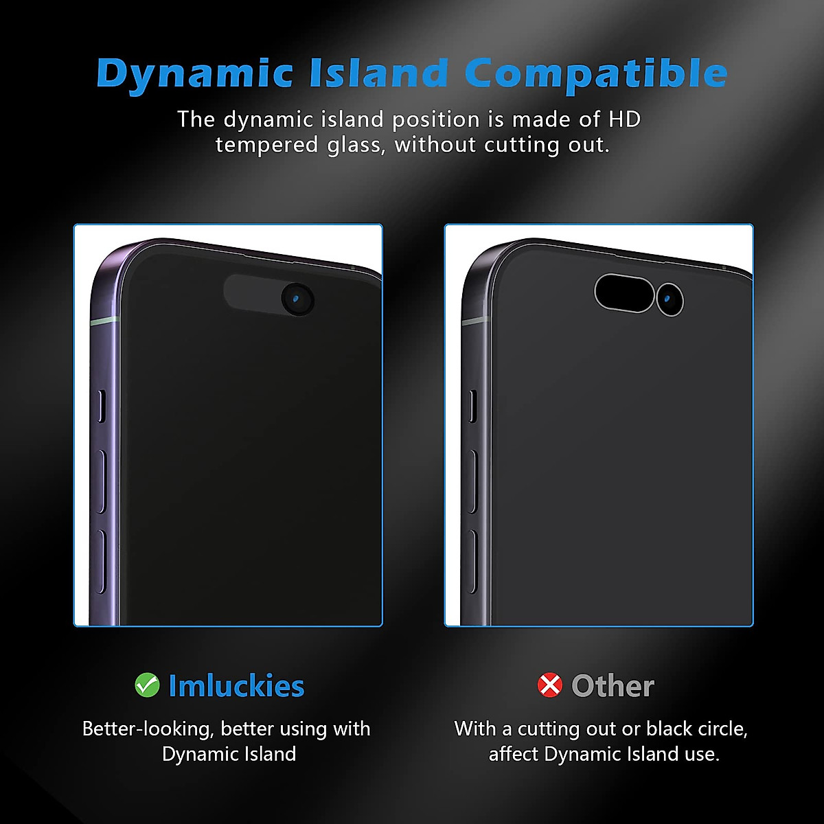 imluckies [2 Pack Matte Privacy Screen Protector for iPhone 14 Pro Max, Anti-Glare & Anti Fingerprint, Dynamic Island Compatible, Anti-Spy Private Tempered Glass Smooth Film, Easy Install 6.7"