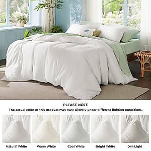 Bedsure King Duvet Cover Ivory White - Moisture Wicking and Silky Eucalyptus Lyocell Cotton Hybrid Comforter Cover Set for Hot Sleeper - Buttery Soft and Breathable Cooling Bedding,Full Size