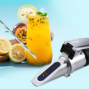 Brix Meter Refractometer 0~32%, LEERCHUANG Handheld Brix Refractometer Sugar Content Test, High Accurate Brix Measurement with ATC for Fruit Beverages & Juice