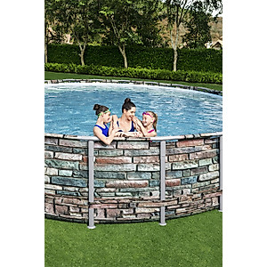 Bestway 56965E Power Steel 16' x 48" Set Above Ground Pool, Stone