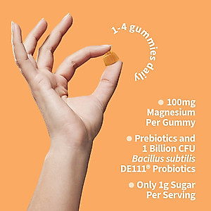 Garden of Life, Dr Formulated 400mg Magnesium Citrate Supplement with Prebiotics & Probiotics for Stress, Sleep & Recovery – Vegan, Gluten Free, Kosher, Non-GMO, No Added Sugars – 60 Peach Gummies