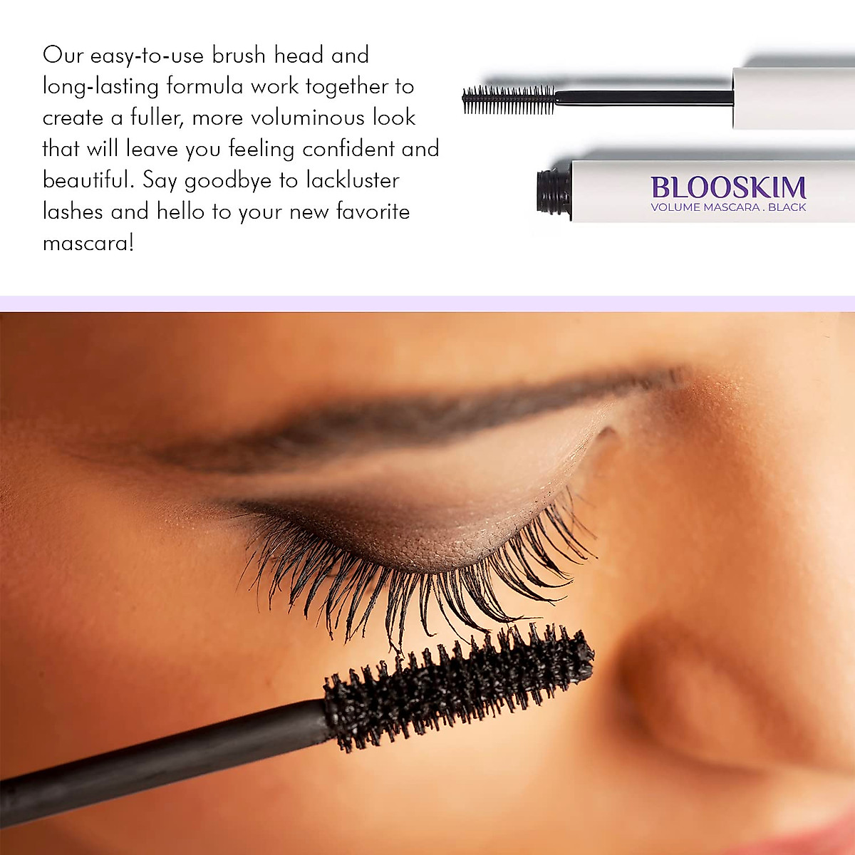 Mascara for Older Women 60 Plus, Prime Mascara, Lengthening & Strengthening Lash Mascara for Mature Women, Volumizing, Long Stay, Hypoallergenic Waterproof Mascara for women over 50 - Black 0.34 FL OZ