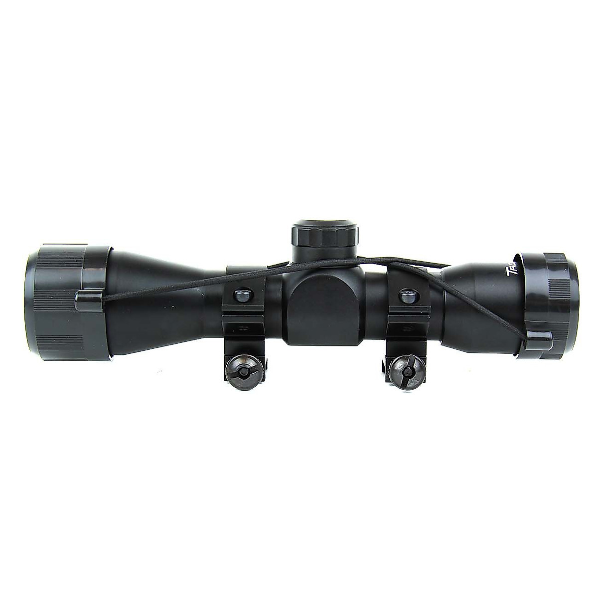 TacFire Compact Fixed Power Rifle Scope Rangefinder Reticle with Set of 1 Rings, 4 x 32, Black