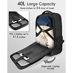 MATEIN Rolling Backpack, 17 Inch Travel Laptop Backpacks with Wheels, Water Resistant Large Roller Carry On Luggage Wheeled Backpack, Trolley Overnight Suitcase Business College Computer Bag, Black