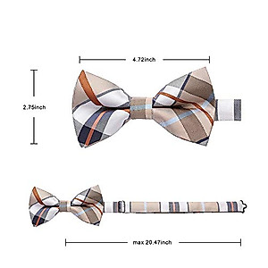 Mens 3 Pack Bow Tie Paisley Plaid Dot Pre-Tie Bow Tie Classic Formal Bow Ties for Men Adjustable Bowtie Tuxedo Wedding