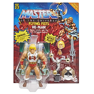 Masters of the Universe Origins Deluxe Action Figure, Flying Fists He-Man, 5.5-in Battle Figures for Storytelling Play and Display, for 6 to 10-Year-Olds and Adult Collectors