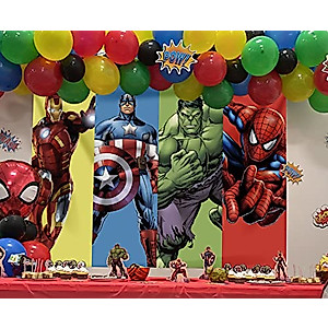 Baolifan Hero 5x3ft Backdrop for Boy Birthday Party Super City Red Hero Anime Iron Photography Background Boy Children Bday Party Supplies Baby Showe