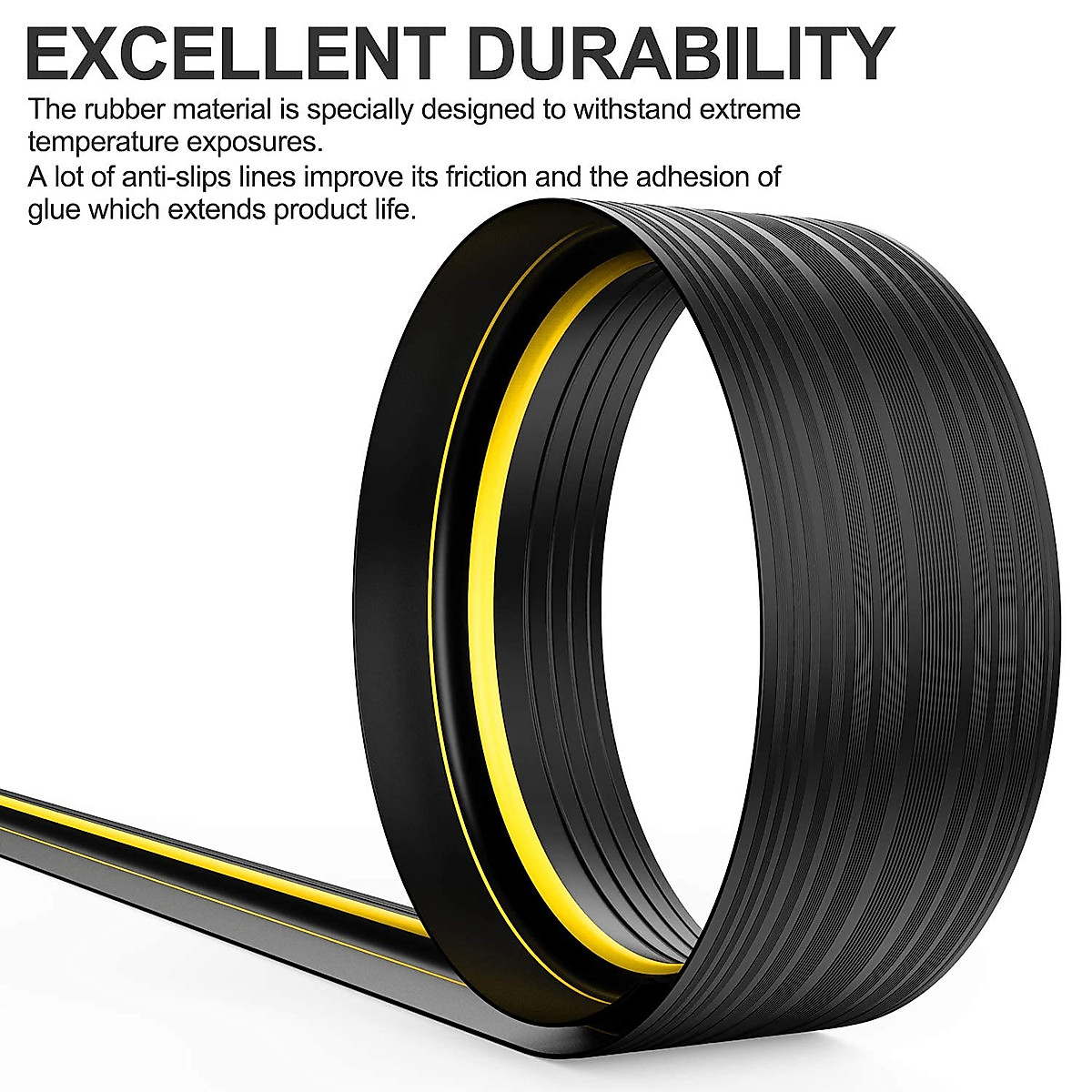 Garage Door Seal, West Bay 13.4 ft Long Bottom Rubber Weatherproof Garage Threshold Seal Weatherproof Rubber DIY Weather Stripping