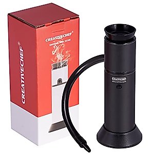 CREATIVECHEF Smoking Gun Wood Smoke Infuser, Cold Smoke Machine for Cocktails, Whisky, Drinks, Food and ect, SG16B, Black