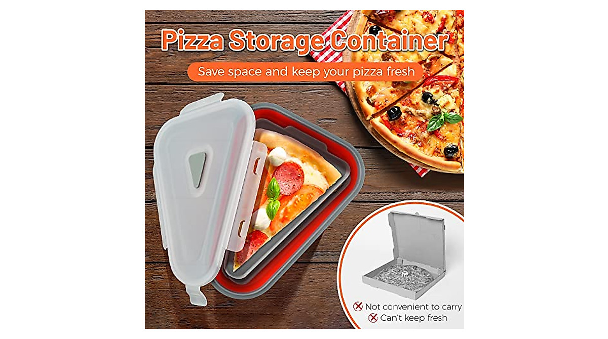 Collapsible Pizza Storage Container with Trays | Reusable & Microwave Safe