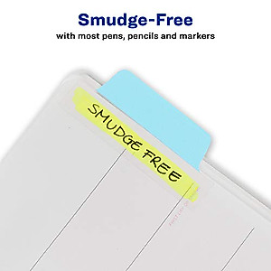 Avery 74769 Ultra Tabs, 2.5 x 1 Inch, 2-Side Writable, Pastel Blue/Pink/Purple/Green, 24 Repositionable Margin Tabs