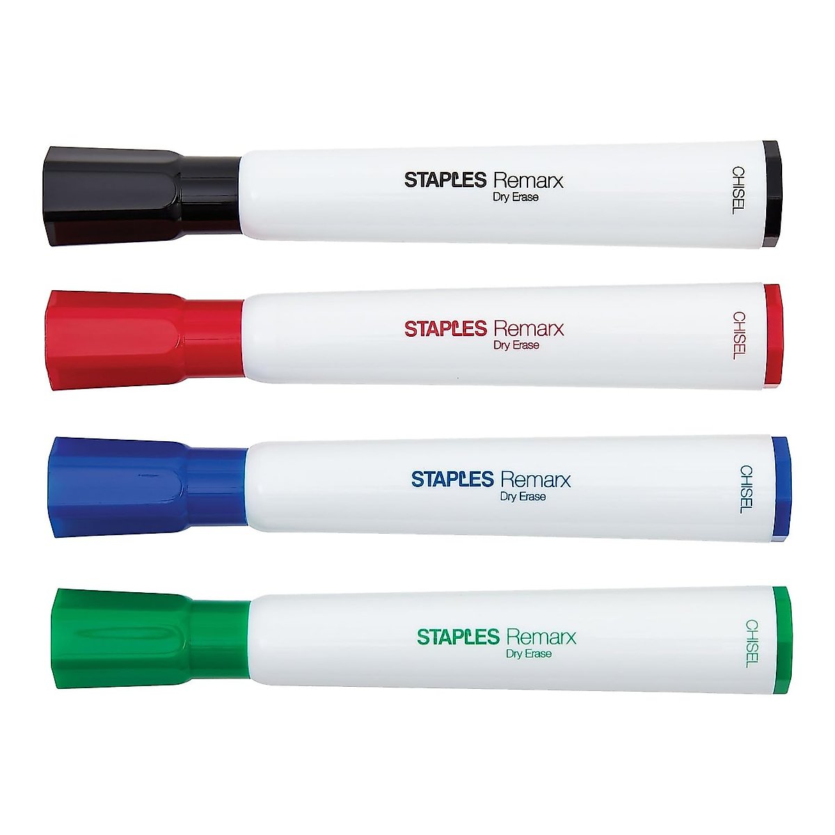 Staples 2056102 Remarx Dry Erase Markers Chisel Point Assorted 4/Pack (29205)