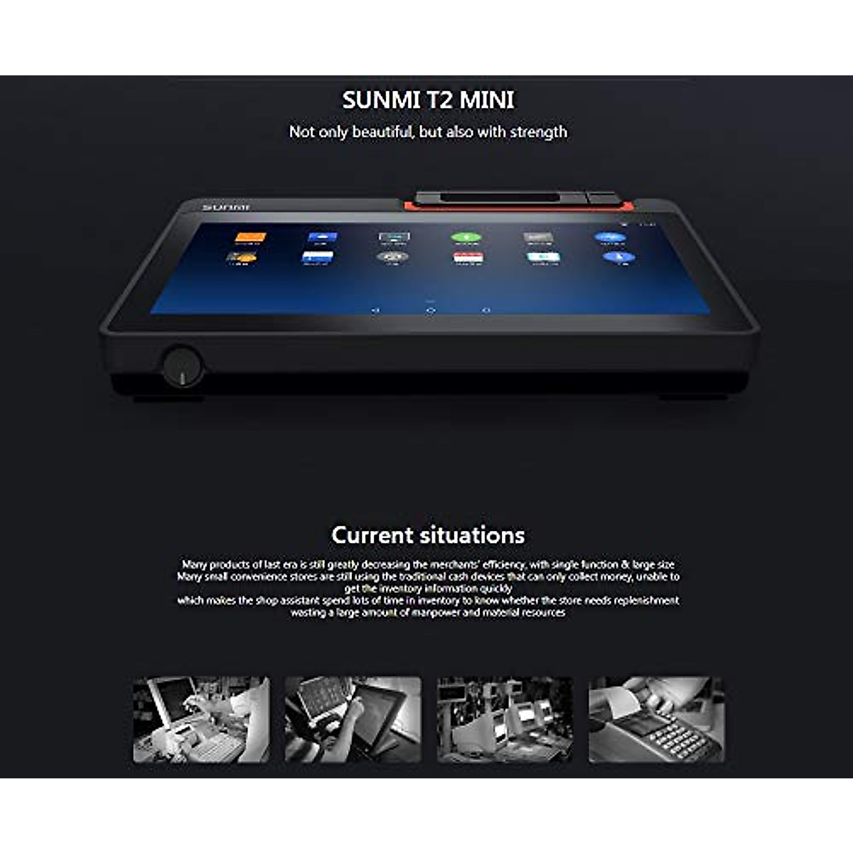 SUNMI T2mini Wireless Bluetooth Cash Register Printing Integrated Touch Screen Ordering Machine 80mm Small Ticket Printer T2 Mini