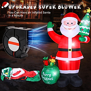 8 FT Christmas Inflatables Outdoor Decorations, Blow up Inflatable Santa Claus with LED Lights Gift Bag Christmas Tree for Xmas Decor Indoor Outside Yard Garden Patio Lawn Home Holiday Party