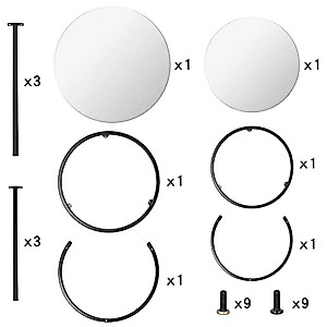 RiteSune Round Glass Black Nesting Side End Accent Tables Set of 2, Small Stacking Coffee Table for Small Space Living Room, Bedroom, Christmas, New Year (Black)