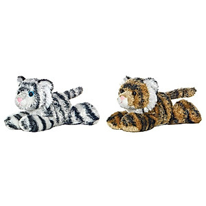 Aurora Bundle of 2 Plush Animals - 8" Tanya Tiger and Shazam White Tiger