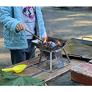 CAMPINGMOON Small Size Stainless Steel Portable Tabletop Charcoal Grill with Carry Bag X-MINI
