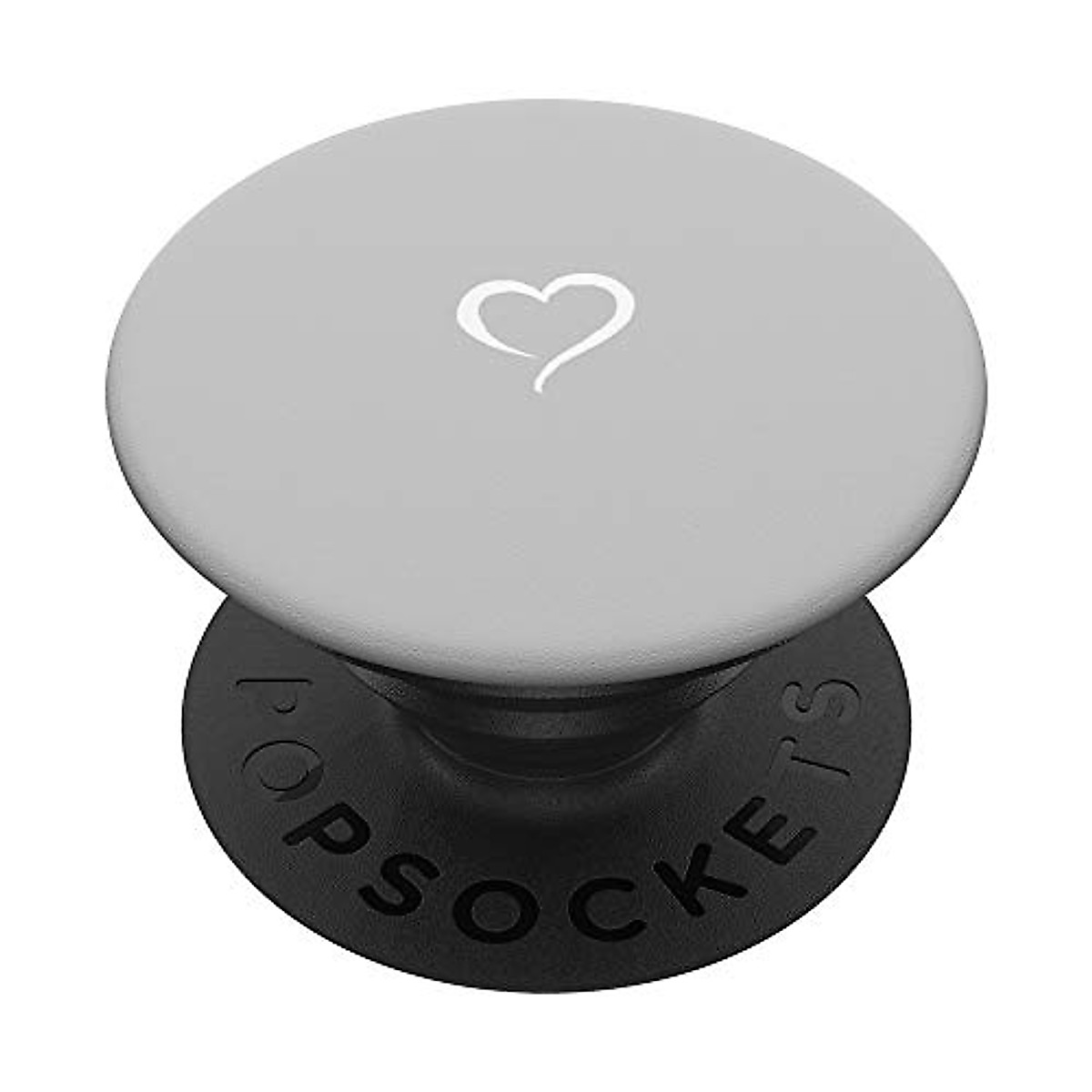 Light Pastel Plain Grey Hand Drawn Heart Minimalist Love PopSockets Swappable PopGrip