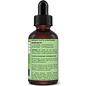 Wonder Paws Milk Thistle for Dogs, Liver Support for Dogs, Supports Kidney Function for Pets, Detox, Hepatic Support, with Wild Alaskan Salmon Oil & Curcumin, Omega 3 EPA & DHA - 2 oz Pet Supplement