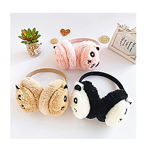 Cute Panda Winter Ear muffs for Women Girls Soft Faux Fur Ear Warmer Outdoor Foldable Earmuffs Party Costume Christmas Gifts