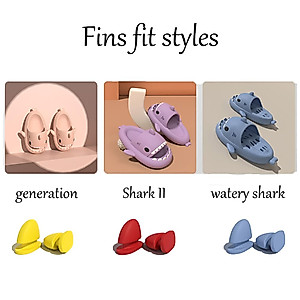 Zureto One Pairs Shark Slides Fins, Cloud Shark Slippers Replacement Top Fins DIY Accessories (Yellow)