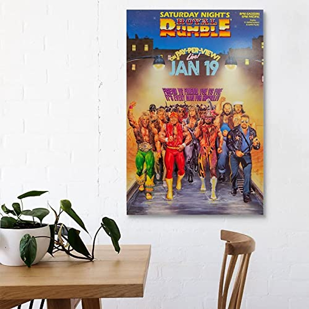 ZEEZFA Recreated The 1991 Royal Rumble Wrestlers Poster Decorative Painting Canvas Wall Art Living Room Posters Bedroom Painting 12x18inch(30x45cm)